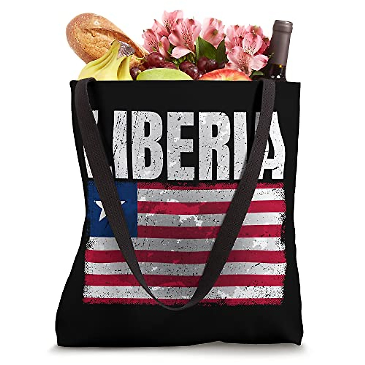 Distressed Liberia Flag Graphic for Men Women Liberian Tote Bag