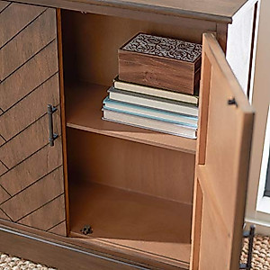 Safavieh Home Collection Peyton Brown 2-Door 2-Shelf Storage Buffet Sideboard Table (Fully Assembled)