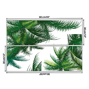 Generic Tropical Leaves Wall Decals Removable Green Palms Tree Plant Wall Stickers for Living Room Kids Room Bedroom Playroom Decor