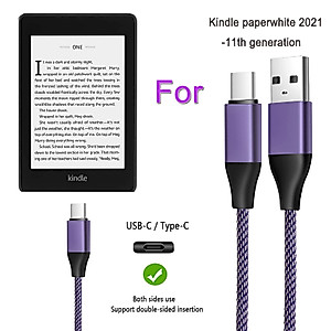 1Pack-3A 6Ft USB C Fast Charging Cable for Charging New Kindle Paperwhite E-Reader 11th Generation 2021 Release,Kids Editon and Signature Edition, Amazon Kindle Paperwhite 5th Gen 2021 Charger Cord