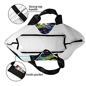 JASUTOT Aries Constellation Tote Bag Large Canvas Zodiac Sign Astrology Shoulder Tote Handle Bag For Gym Beach Weekender Travel Shopping