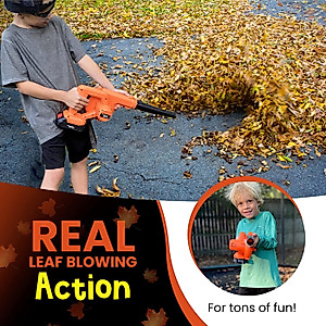 Deluxe Lithium Edition My First Leaf Blower from DIYjr - Real Leaf Blower for Kids Child Size Yard Tools for Children Family Quality Time, Gender Neutral Boys and Girls Junior Lawn and Garden Set