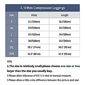 SS COLOR FISH Men’s Basketball Leggings with Knee Pads 3/4 Compression Tights Pants Sports Athletic Baselayer Black