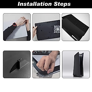 PS5 Plates, Hard Shockproof PS5 Faceplate Compatible with Play Station 5 Console, ABS Anti-Scratch PS5 Console Cover Dustproof PS5 Replacement Shell Plates for PS5 Console Disc Edition - Black