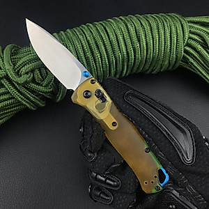 HUAAO EDC Bugout Knife, Axis Lock Knife with 2.9 Inch 440C Steel Blade Ultem Handle, Camping Folding Pocket Knife with Thumb Stud Pocketclip