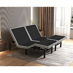 Irvine Home Collection Split King Adjustable Bed Base, Zero Gravity, Anti-Snore, Programmable Memory Positions, Full Body Massage, USB, Premium Build