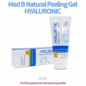 MED B Hyaluronic Clean Peeling Gel for Elasticity & Smooth skin, Pore Purifying Gel, Exfoliating Facial Cleanser, 4.1 Oz
