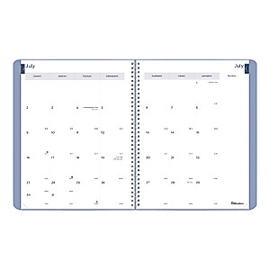 Blueline Essential Academic Monthly Planner, 14 Months, July 2023 to August 2024, Twin-Wire Binding, Soft Vicuana Cover, 11" x 8.5", Cloud Blue (CA701F.02-24)