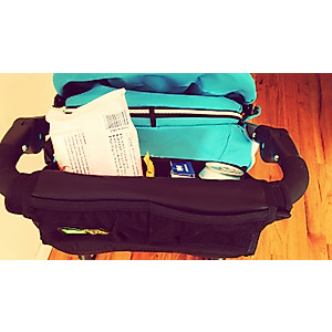 Valco Baby Universal Pocket Pouch Snack Tray – 3 Compartments, Mesh Rear Pouches, Fits Most Single & Twin Strollers, Compatible with All Valco Models