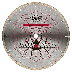 QEP 10" Black Widow Premium-Grade, Thin Rim Diamond Blade for Wet Cutting of Porcelain, Ceramic, Granite and Marble Tile
