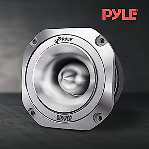 1.5” Audio Car Tweeter Speaker - Aluminum Die-Cast Frame, 500 Watt Peak, 2 kHz - 25 kHz Frequency Response, 4 Ohm, Heavy Duty 30 oz. Magnet Structure - Pyle PDBT31 SILVER