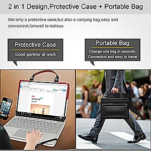 Protective Case + Portable Bag for 13.3" Dell Inspiron 13 2-in-1 7373/Inspiron 13 7380 7370 & ASUS ZenBook S UX391UA/Asus Q325UA/Zenbook Flip S UX370UA & HP Pavilion 13-anXXXX [Not fit ASUS UX392],Red