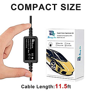 Dash Cam Hardwire Kit Mini USB Bangjia 12V-24V to 5V/2A Car Dash Camera Charger Power Cord（11.5ft