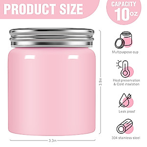 MZLMZL Insulated Food Jars,10oz Insulated Food Container,Soup Termoses Para Comida Caliente,Wide Mouth Design Food Jars Hot or Cold Meals Lunch Box (10oz-Pink)