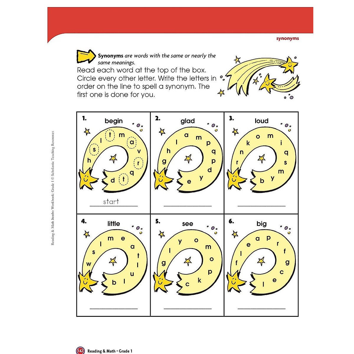 Reading & Math Jumbo Workbook: Grade 1