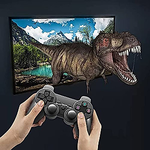 Nostalgia Stick Video Game, Wireless Retro Game Console, Plug and Play Game Console Game Stick Support 4k 10000 Games, HDMI Output, Dual 2.4G Wireless Controllers (D90 64g (15000+ Games))