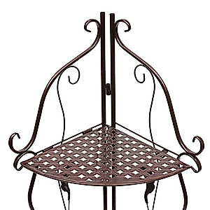 WANLECY 4 Layers Corner Shelf Stand, Metal Corner Bathroom Shelf Freestanding Toilet Bedroom Multi-Storey Shelf, Multipurpose Space Saving Storage Rack for Living Room, Kitchen, Bathroom