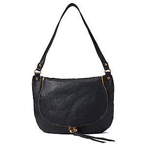 HOBO Fern Medium Shoulder Handbag For Women - Leather Construction With Cotton Lining, Gorgeous and Easy Carry Hand Bag Black One Size One Size