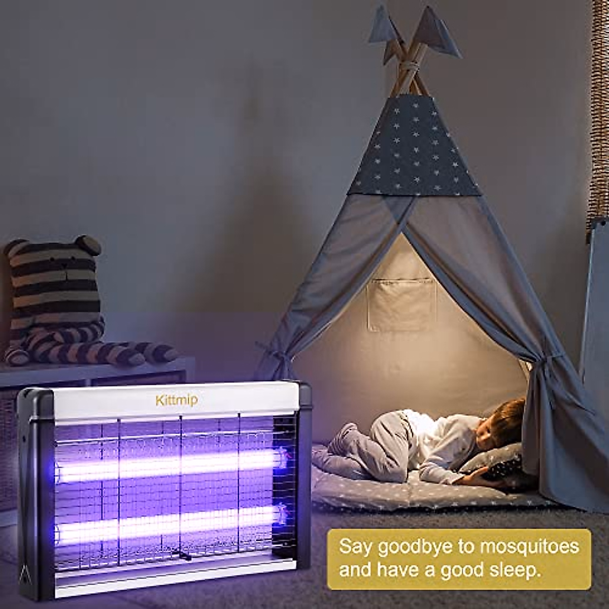 2 Pack Electric Bug Zapper, 20W 2800V Powerful Fly Insect Gnat Traps Fly Killers Catcher Repellent Mosquito UVA Light Electric Zapper for Indoor Home, 4 Extra Replacement Bulbs