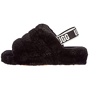 UGG Women's Fluff Yeah Slide Slipper, Black, 6 M US