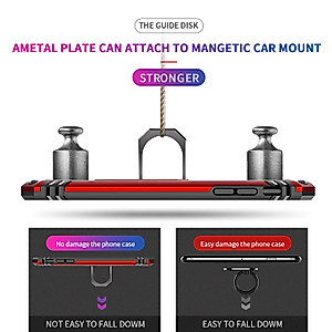 LeYi Compatible for iPhone 8 Plus Case, iPhone 7 Plus Case for Women, iPhone 6s Plus Case with Tempered Glass Screen Protector [2Pack], Military-Grade Phone Case with Kickstand for iPhone 6 Plus, Red