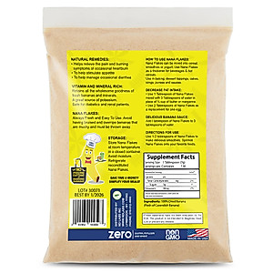 Nana Flakes 100% Pure Banana Flakes Medical Food Powder - Decrease Fat Intake & Natural Remedy for Diarrhea & Heart Burn - Great Source of Protein & Fiber (Banana, Two Pound Bag)