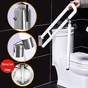 Foldable Toilet Grab Bar 304 Stainless Steel Shower Handrails Anti Slip Bathroom Seat Support Bar Flip-Up Bathtub Grab Arm Bar Hand Grip