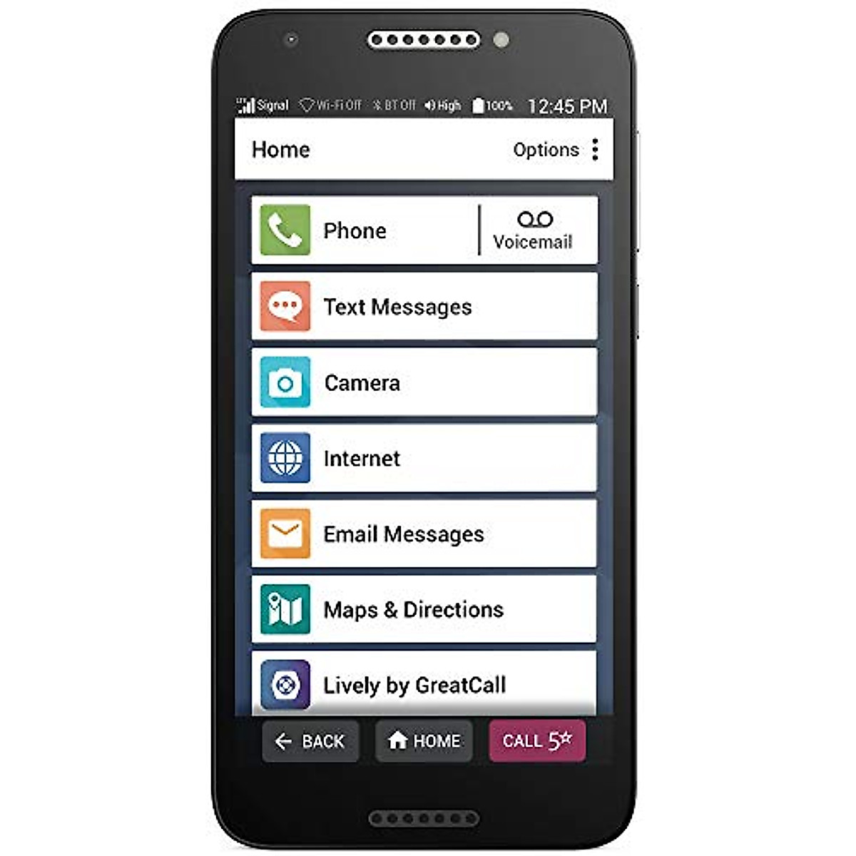 Jitterbug Smart2 unlocked, 32gb, No-Contract Easy-to-use Smartphone for Seniors by GreatCall,Black