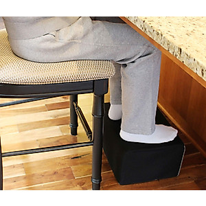 InteVision Extra Large 2-in-1 Footrest for Added Height - Premium Foam Cushion Works Great for Under Desk or bar - Will not Slide on Any Surface (17.5" X 12" x 8")