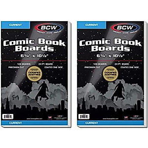BCW NA Current Comic Book Backing Boards, 200 Count, White