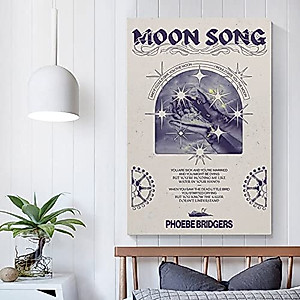 KUAILI Phoebe Bridgers Poster Moon Song Album Music Poster Aesthetic Decor Canvas Art Wall hanging Living Room Dorm Gift 12x18inch(30x45cm)