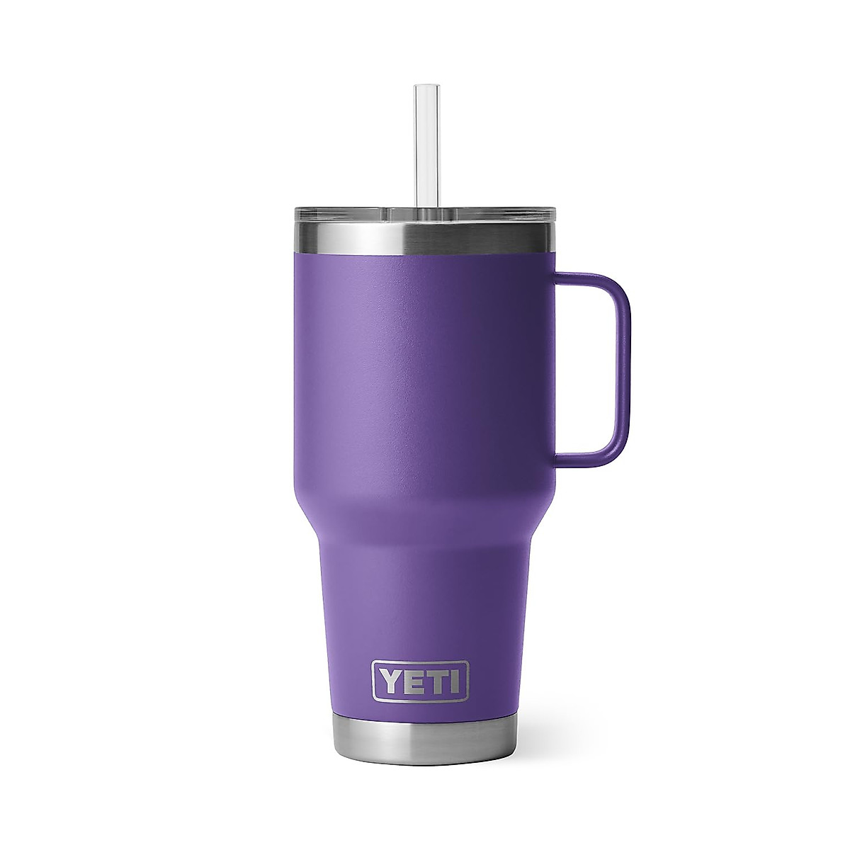YETI Rambler 35 oz Tumbler with Handle and Straw Lid, Travel Mug Water Tumbler, Vacuum Insulated Cup with Handle, Stainless Steel, Peak Purple