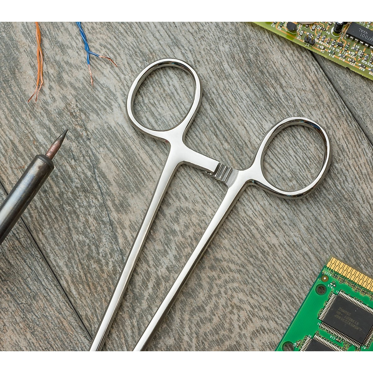 SE 16" Self-Locking Straight Forceps - 615FS