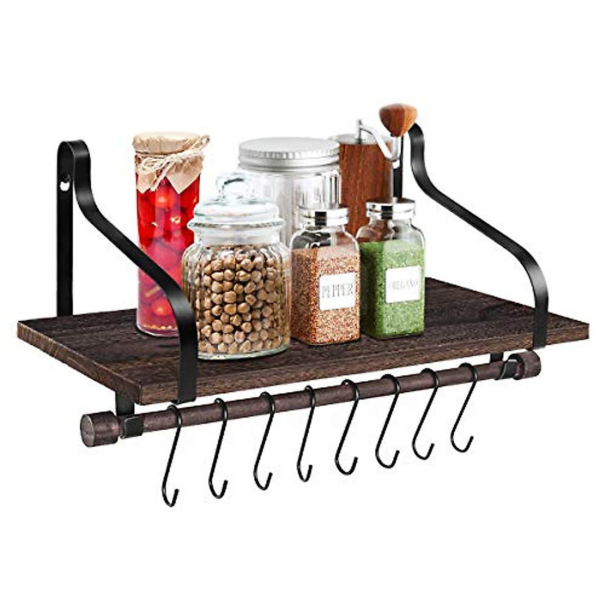 Floating Shelves Wall Mounted,100% Rustic Soild Wood Shelf Decor for Bathroom Bedroom Living Room Kitchen Office (Antique)