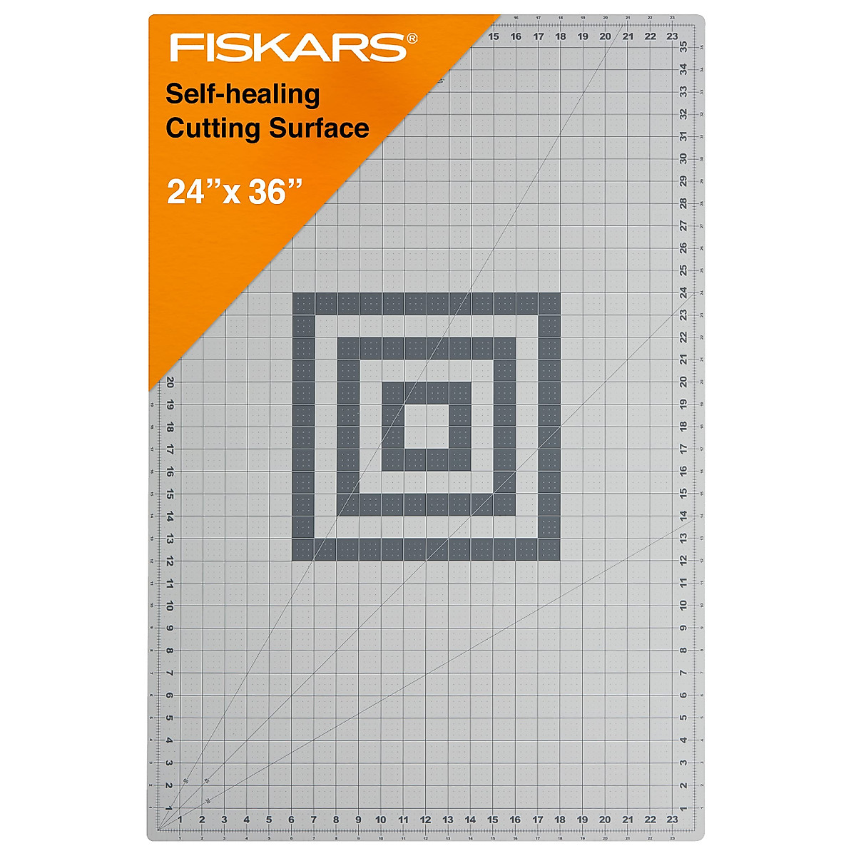 Fiskars Self Healing Cutting Mat with Grid for Sewing, Quilting, and Crafts + Fiskars SoftGrip Detail Craft Knife