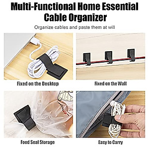 Cord Organizer for Appliances 24 PCS, Cable Manager Clamp for Small Kitchen Appliances, Used for Household and Pressure Cookers, Blenders, Coffee Machines, Toasters (Black, Gray)