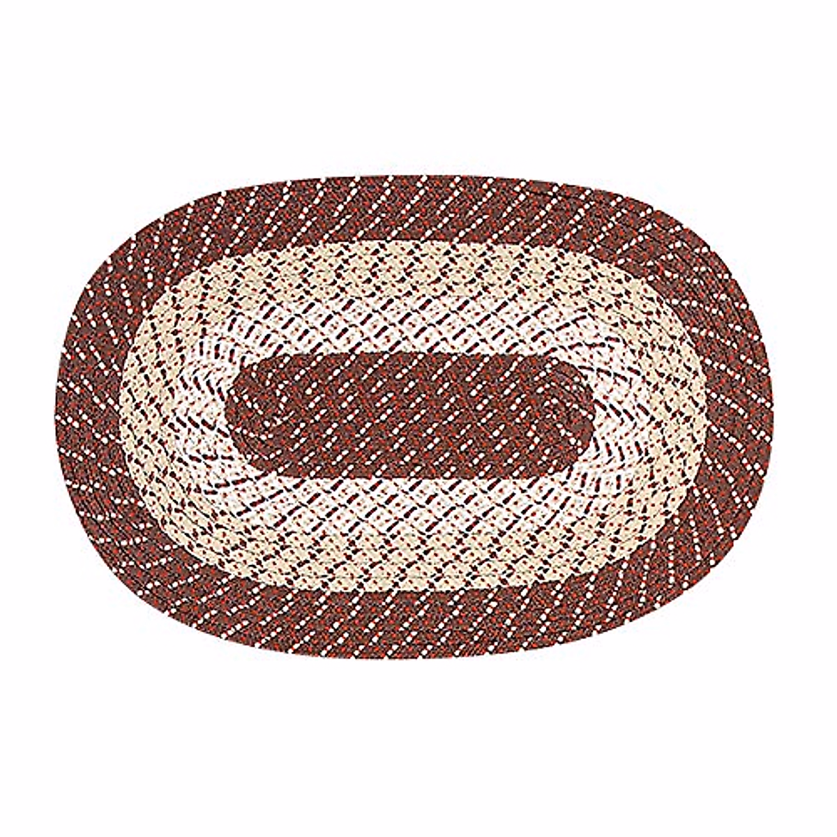 Better Trends Country Braid Collection is Durable and Stain Resistant Reversible Indoor Area Utility Rug 100% Polypropylene in Vibrant Colors, 20" x 30" Oval, Brown Stripe