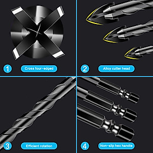 10 Pack 1/4" Concrete Drill Bits, Masonry Drill Bit Set, 6mm Tungsten Carbide Drill Bit Set for Tile/Ceramic/Glass/Mirror/Brick/Plastic/Cement, 1/4" Quick Change Hex Shank, in Carrying Case