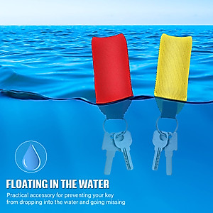 WILLBOND 6 Pieces Floating Boat Keychain Waterproof Floatable Foam Keychain (Yellow, Blue, Red)