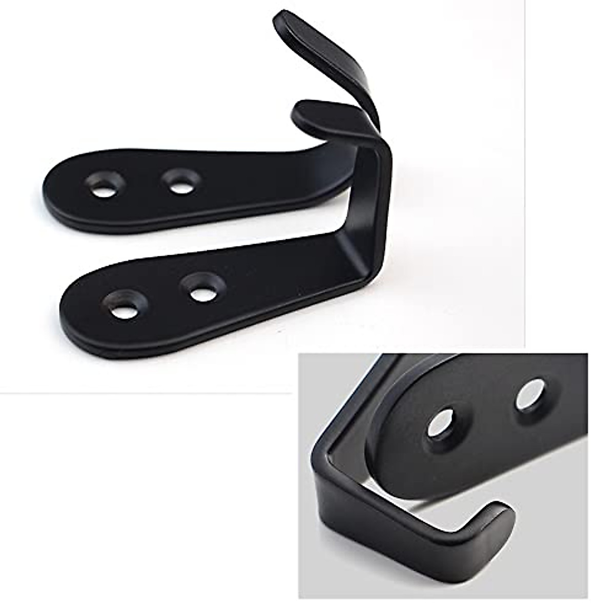 NBGRLVS 8 Pcs Black Coat Hooks for Wall, Heavy Duty Hooks for Hanging Coats No Rust Hooks Wall Mounted with Screws and Anchor for Key, Towel, Bags, Cup, Hat Indoor and Outdoor (L Shape)