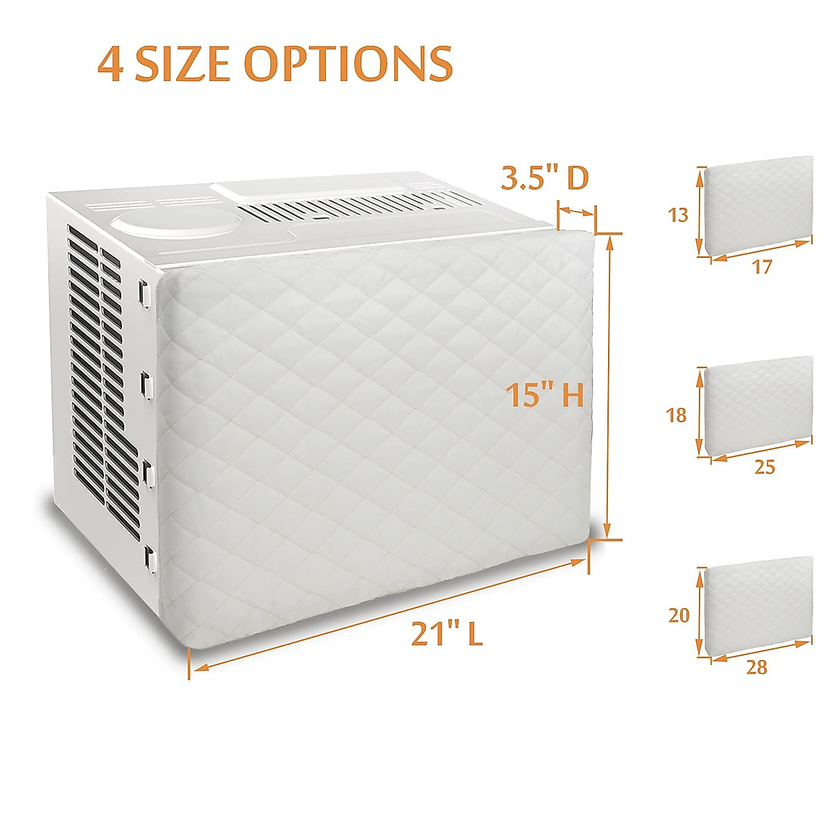 Foozet Indoor Air Conditioner Cover Double Insulation, Small, Cream