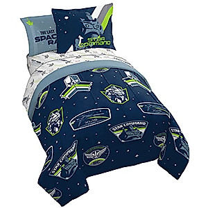 Jay Franco Disney Pixar Lightyear Space Command 7 Piece Full Size Bed Set - Includes Comforter & Sheet Set - Bedding Features Buzz - Super Soft Kids Fade Resistant Microfiber