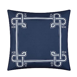 Chic Home Brookfield Garden 5 Piece Comforter Set Large Scale Floral Pattern Print Bedding-Decorative Pillows Shams Included, Queen, Blue