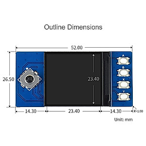 waveshare 1.3 inch LCD Display for Raspberry Pi Pico, IPS Screen Display Module, 65K RGB Colors, 240x240 Pixels, Embedded ST7789 Driver Chip, Using SPI Bus, Compatible with Raspberry Pi Pico Header