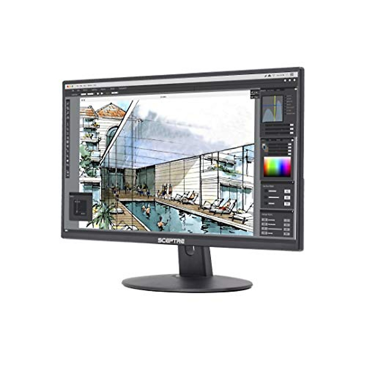 Sceptre E205W-1600 20" 75Hz Ultra Thin LED Monitor HDMI VGA Build-in Speakers, Metallic Black (2018 version)