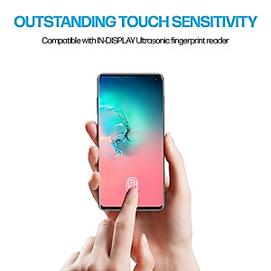 Power Theory Designed for Samsung Galaxy S10 Screen Protector [Not Glass], Easy Install Kit, Case Friendly, Full Cover, Flexible Film Anti Scratch, 2 Pack