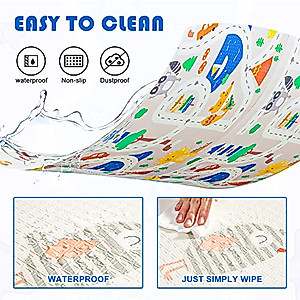 71" x 79" Extra Large Foldable Baby Play Mat，Romrol Upgraded Tear Foam Proof Crawling Mat with Travel Bag Suitable for Indoor and Outdoor Use，Waterproof Playmat Suitable for Babies,Toddlers, Infants