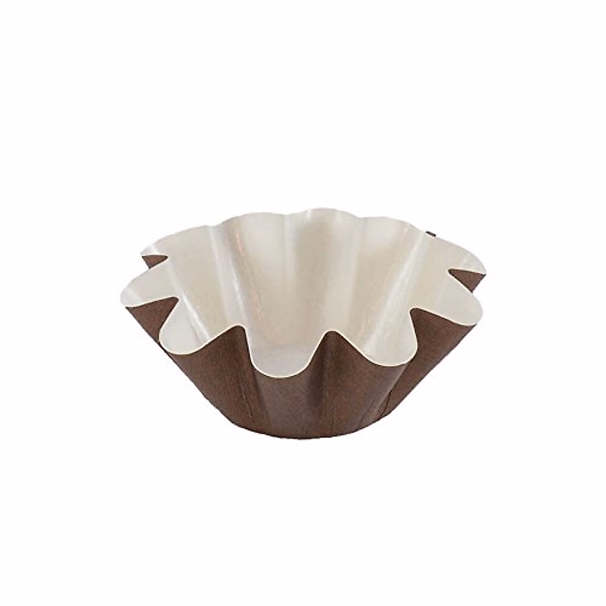 Pastry Chef's Boutique Brioche Floret Paper Baking Cups - Medium Size - Brown - 50 Pcs - 1 7/8'' Base x 3 9/16'' Top x 1 3/8'' High
