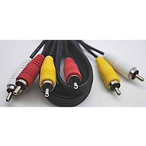 Eeejumpe RCA 6 FT Audio/Video Composite Cable DVD/VCR/SAT Yellow/White/RED CONNECTORS