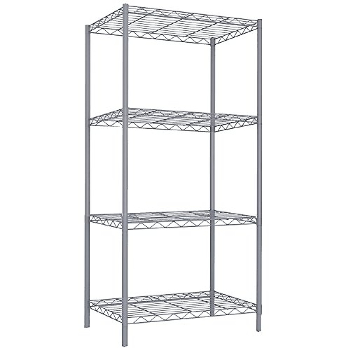 Home Basics 4 Tier Steel Wire Shelf Rack Heavy Duty Storage Shelving Unit for Kitchen Pantry Laundry Garage Closet Utility Organization , Grey